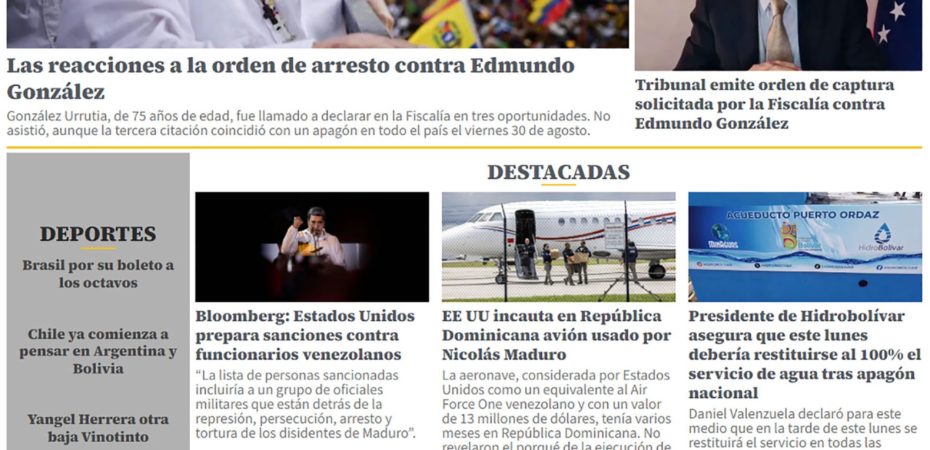 Titulares de la prensa nacional para este 3 de septiembre