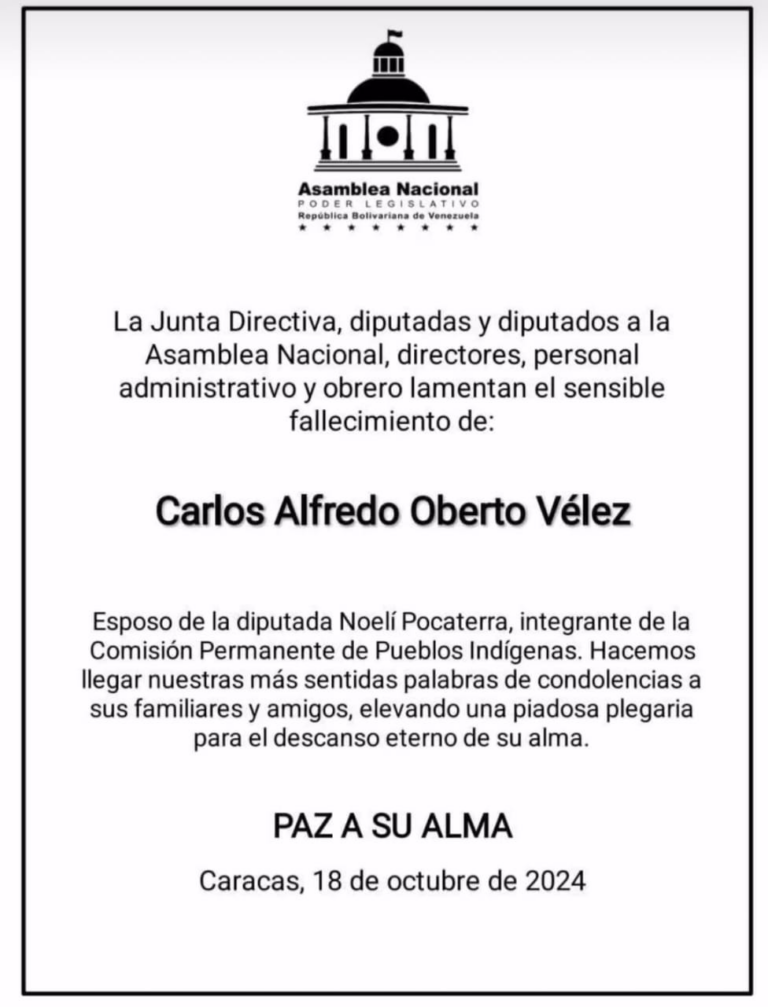 Falleció Carlos Alfredo Oberto Vélez, jurista zuliano y esposo de la ...
