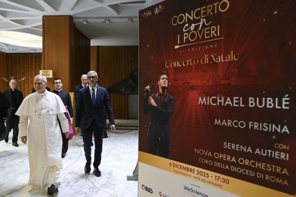 Así disfrutó el papa León XIV la presentación de Michael Bublé en el Vaticano